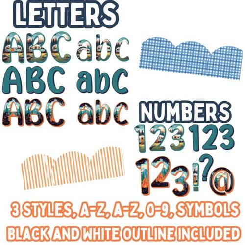 Camping Bulletin Board Letters and Border Bundle for the Camping Themed ...