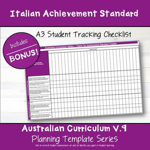 V9 Australian Curriculum Italian ACHIEVEMENT STANDARD CHECKLIST – Years 7-8