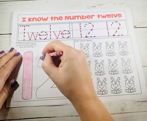 Preschool Math: The Number 12, reviewing shapes, comparing numbers