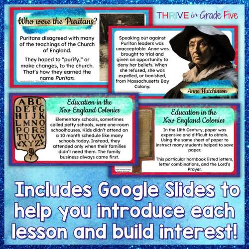 New England Colonies Unit by Jenifer Bazzit - Thrive in Grade Five