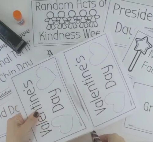 February Mini Books of America's Fun National Holidays | TPT