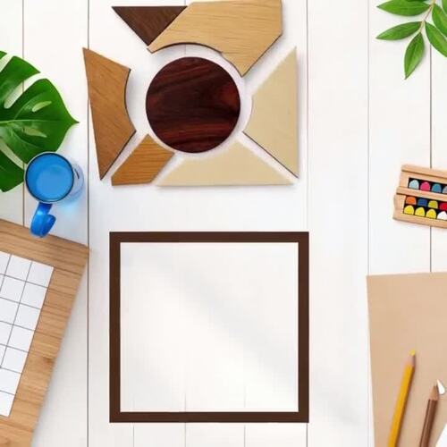 Printable Shape Puzzle Pack | Wood - Color Tangram-Style Logic Puzzles
