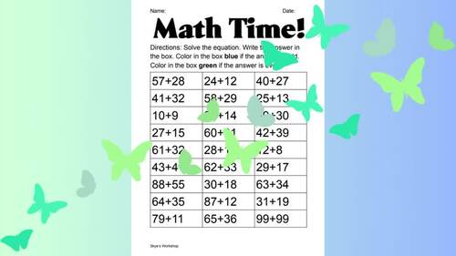 Table Math Time Even Odd Addition Subtraction BUNDLE by Skye's Workshop