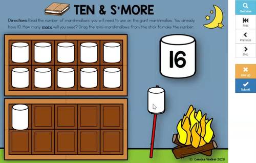 Counting Teen Numbers 11-20 Math Activities Camping Boom Cards™ | TPT