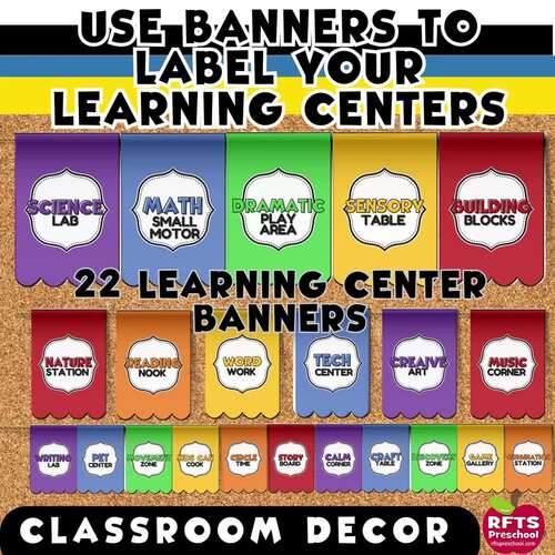 Bulletin Board Banners for Work Stations | PreK, Preschool to Kinder ...