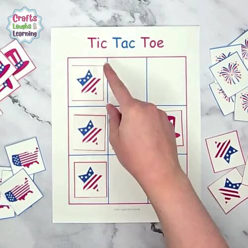 Patriotic Tic Tac Toe Game by Crafts Laughs And Learning | TPT