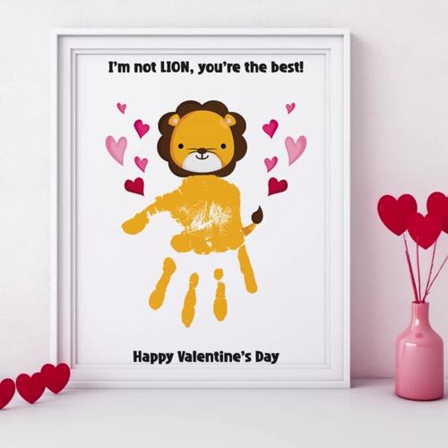Valentine's Day Handprint Craft | Parent Gift Printable Valentine Day ...