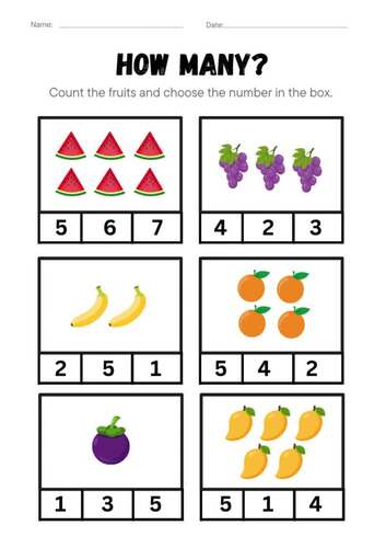 Numbers and counting worksheets for preschool and kindergarten by ...