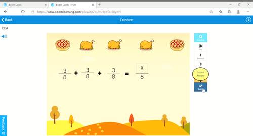 Adding Fractions With Unlike Denominators Boom Cards for Distance Learning