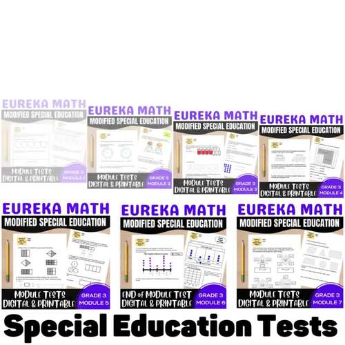 Full Year Special Ed EngageNY {Eureka} Math Grade 3 Test BUNDLE Back to ...