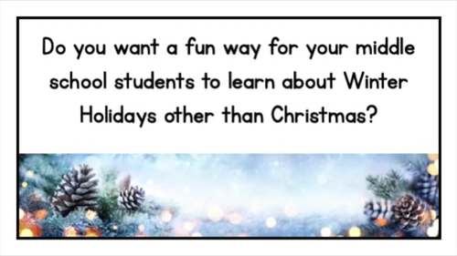 Winter Holidays Activity Digital Escape Room Middle Grades | TPT
