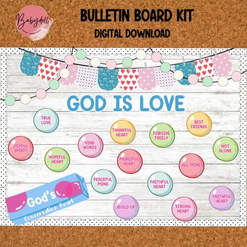 God's Conversation Hearts Bulletin Board Christian Valentine's Day Decor