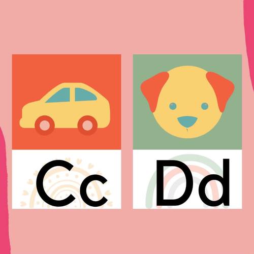 BOHO Alphabet Flashcards - Boho Rainbow Alphabet Flashcards - Class ...