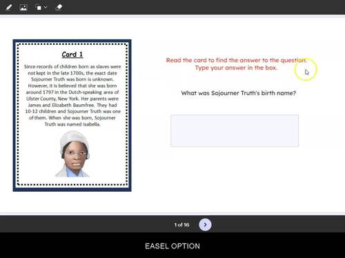 Black History Sojourner Truth Scavenger Hunt with Easel Option | TPT