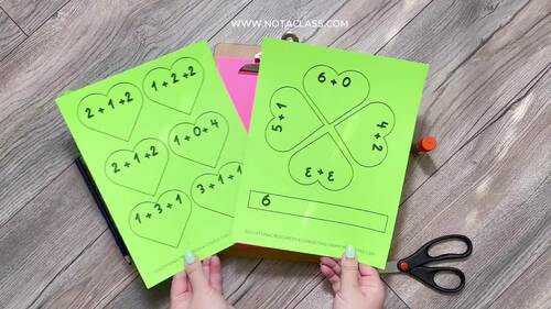 Kindergarten St. Patrick's Day Addition Craft a Clover Leaf Math Activity