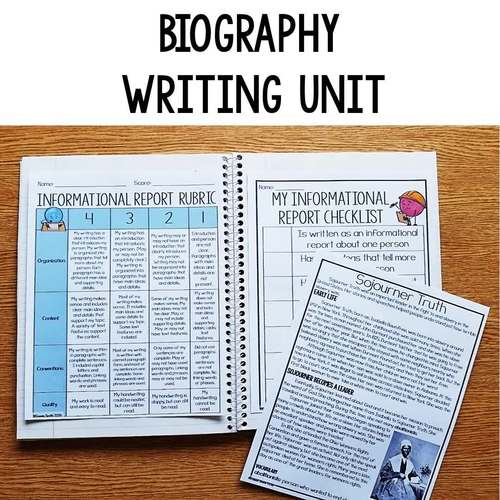 Biography Writing Unit 3rd Grade Graphic Organizer Anchor Charts Research