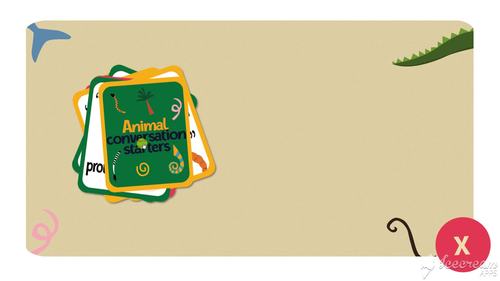 Animal Conversation Starters Printable Cards, ice breakers, writing prompts