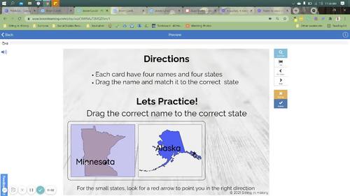 50 US State Multiple Choice Matching Activity Boom Cards Digital Task Cards