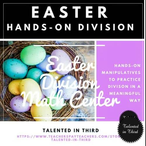 Easter Math Worksheets Word Problems | Easter Division by Talented in Third