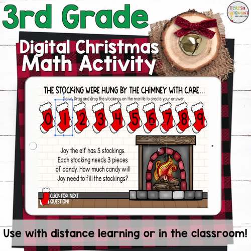3rd Grade Digital Christmas Math Activities and Centers | Distance Learning