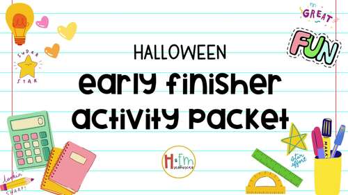 Halloween Printable Activity Packet │2nd 3rd│Early Finisher ...