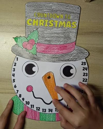 Countdown to Christmas Craft Advent Calendar Snowman Board Coloring ...