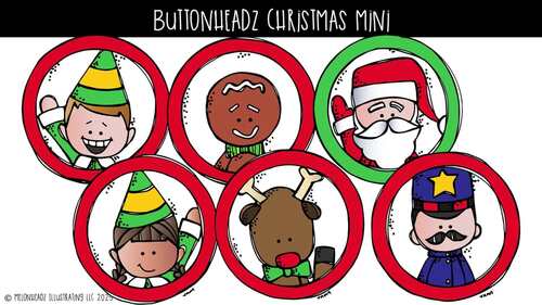 Buttonheadz Christmas clip art, Badge clip art, Round clip art Mini
