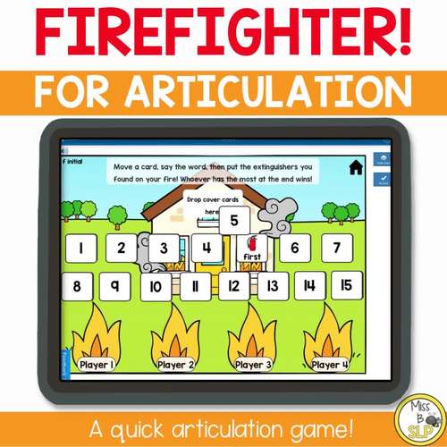 Fire Safety Quick Articulation Game - Digital Boom Cards by Miss B SLP