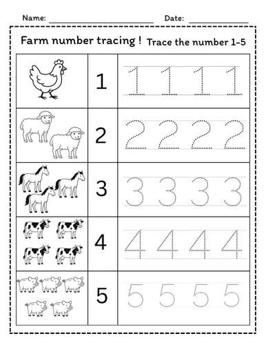 Farm Fun Learning Pack | Tracing, Counting, Matching & Fine Motor ...