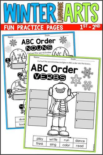 No-Prep Winter Worksheets Math & Reading – Bundle 1st Grade Stations