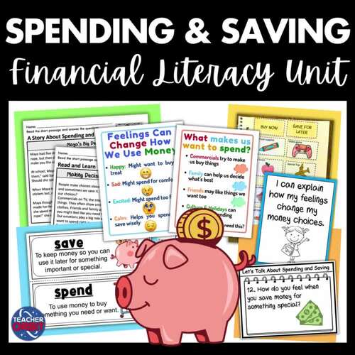 Financial Literacy Spending Saving Unit Money Choices Activities ...