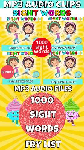 sight words fry list bundle audio files by Teachers Resource Store
