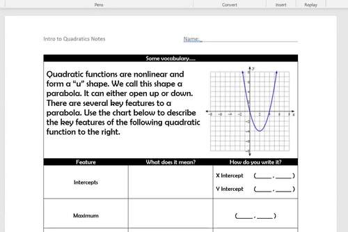 Intro to Quads Guided Notes and HW - DIGITAL LEARNING (VIDEO) by ...