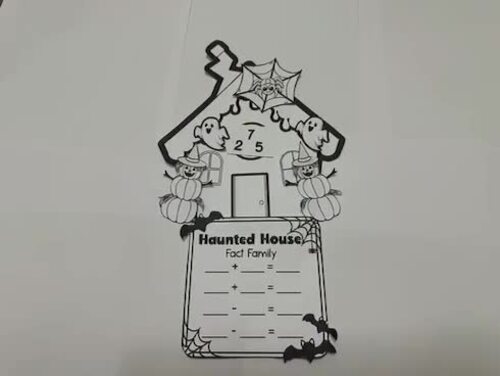 Haunted House Fact Family Craft | Addition and Subtraction to 20 by ...