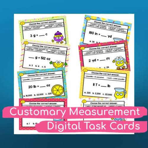 Customary Measurement Task Cards | Digital Google Forms | Distance Learning