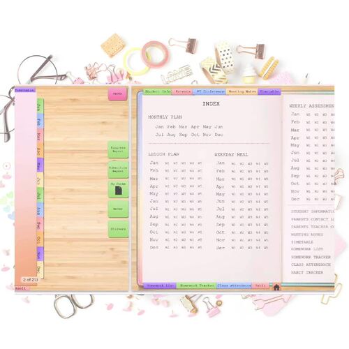 Digital Teacher Planner for Goodnotes app, ipad and 200+ Pre Crop Cute ...