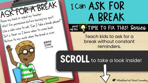 Taking a Break Social Skills Story & SEL Activities | Emotional ...