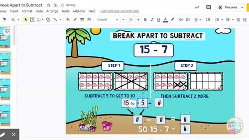 Break Apart to Subtract Google Classroom™ and Seesaw™ by Loving Math
