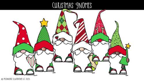 Christmas Gnomes clip art MINI by Melonheadz Clipart | TPT