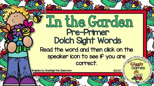 The Garden Sight Words Digital Flash Cards Google Slides Digital Resources