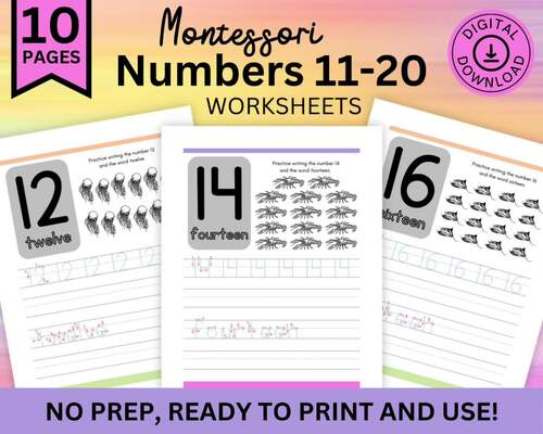 Numbers 11-20 Worksheets , Trace and Write Numbers and Number Names, No ...