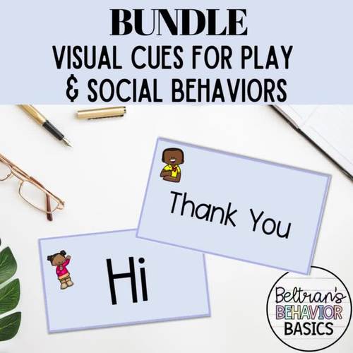 BUNDLE Visual Cue Cards for Social, Play & Behavior Management, Coping ...