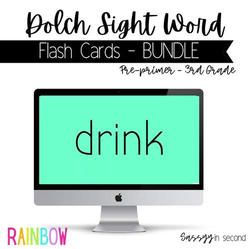 Editable Dolch Sight Word Flash Cards Bundle preprimer-3rd by Sassyy in ...