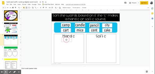 Hard and Soft C & G Digital Word Work by SkatingThroughLiteracy | TPT