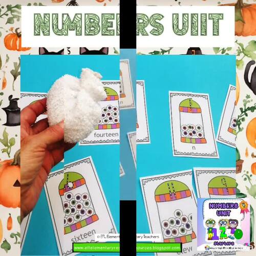 Halloween Eyeballs: Numbers 1–20 Activity for Elementary ESL / ELL