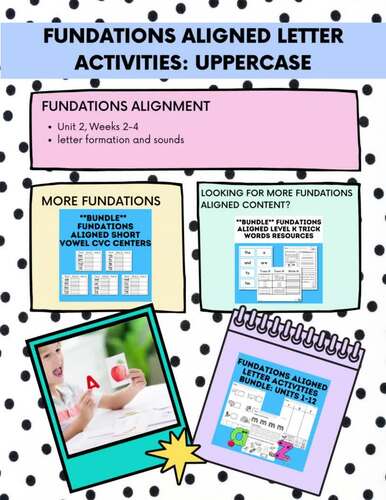 FUNdations Aligned Letter Activities: Level K Unit 2, Week 2-4 ...
