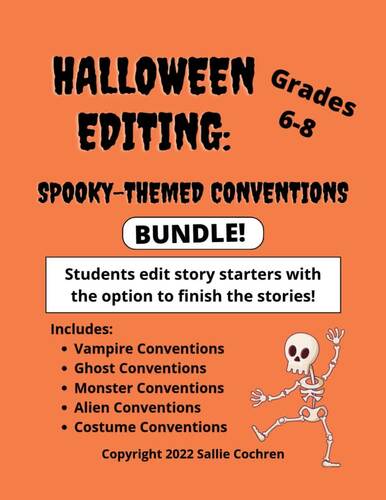 Halloween Editing/Story Starters: Halloween-Themed Editing & Writing (6-8)