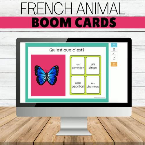 French Animals Digital Boom Cards for FSL classes | TPT