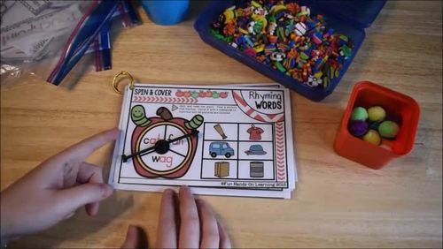 Spin & Cover Rhyming Words Activity Center by Fun Hands-on Learning
