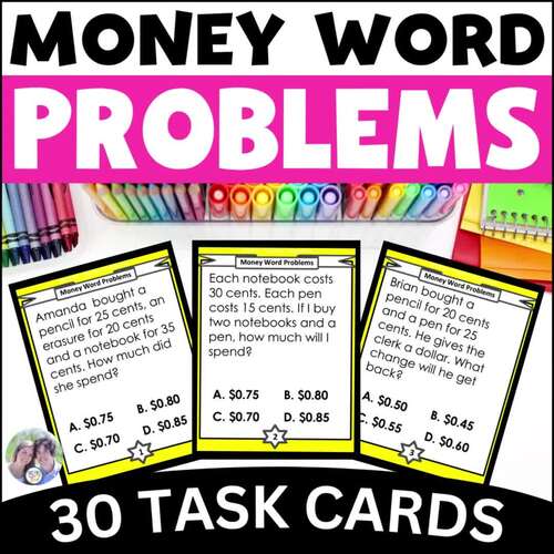 Money Word Problems 1st 2nd Grade Review Practice Worksheets First ...